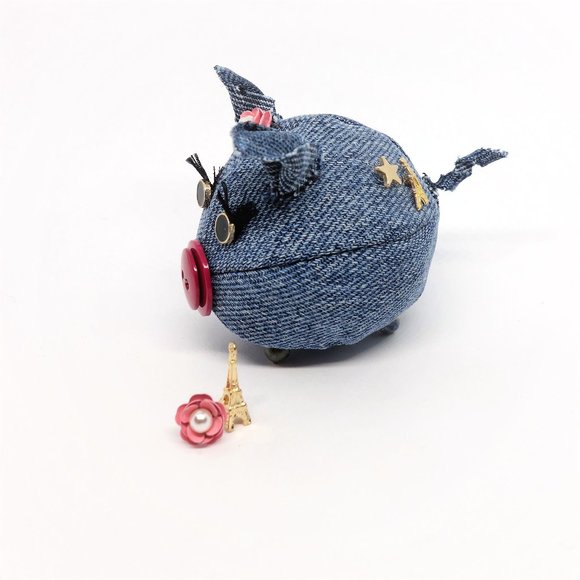 The Crafty Hobbit | Accents | Potbelly Pig Collectible Handmade Denim ...